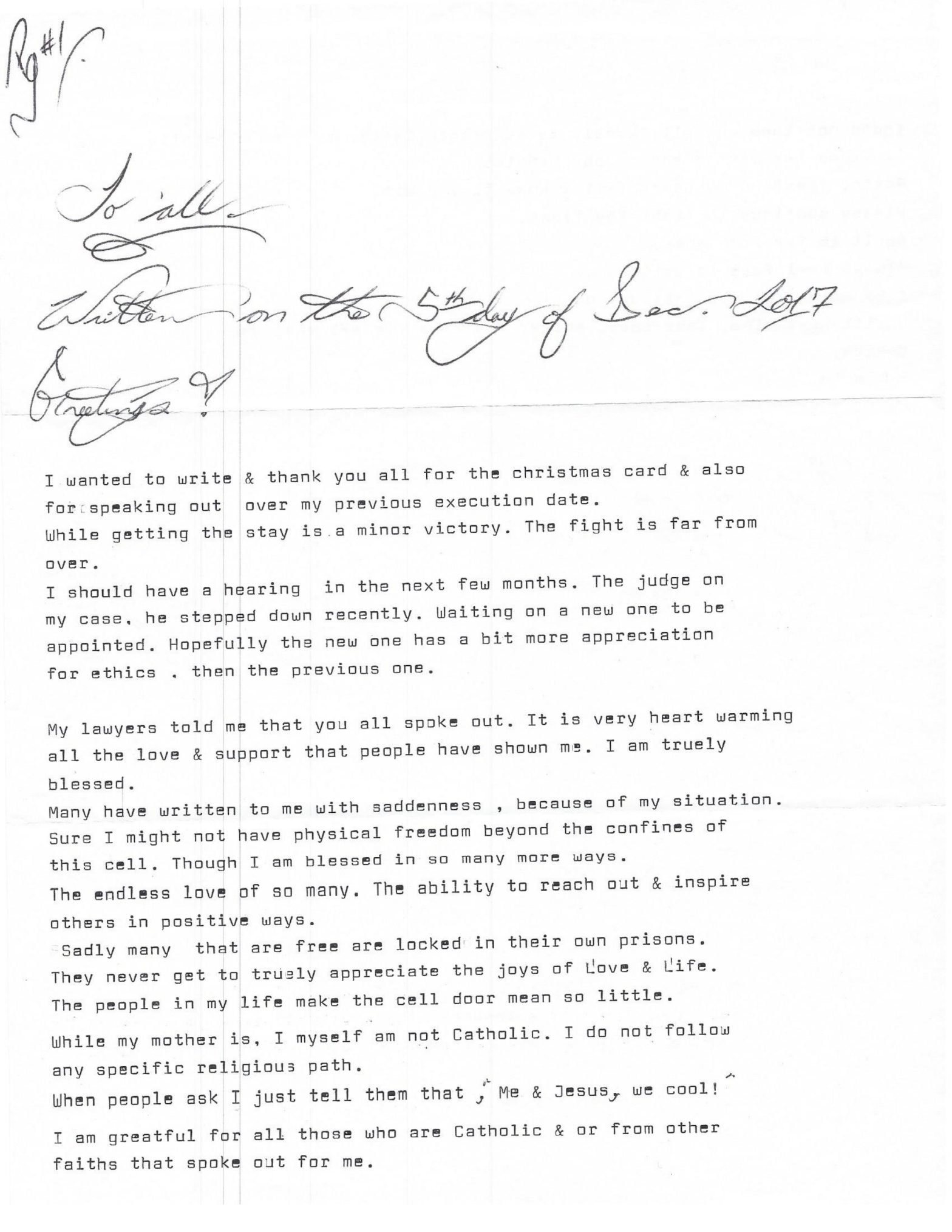 A Letter from Texas Death Row Inmate Clinton Young - Catholic ...