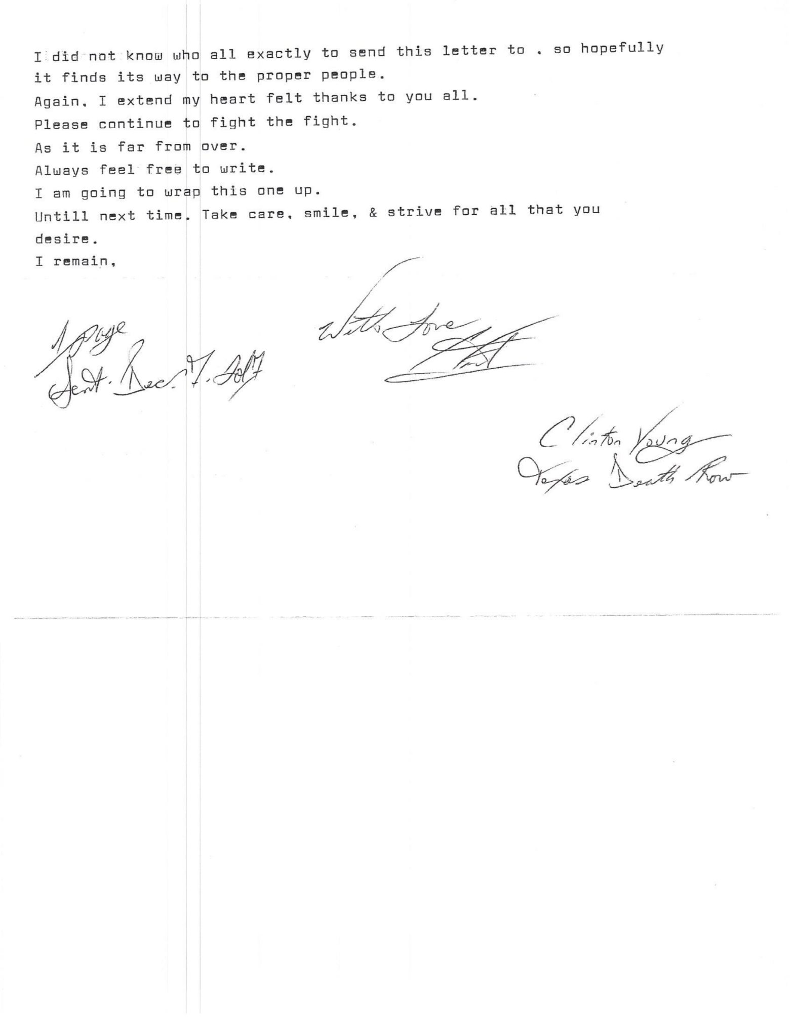 A Letter from Texas Death Row Inmate Clinton Young - Catholic ...